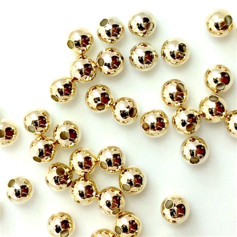 Light Gold Plated Round Beads 2mm Diy Jewelry Spacers 50pcs Etsy