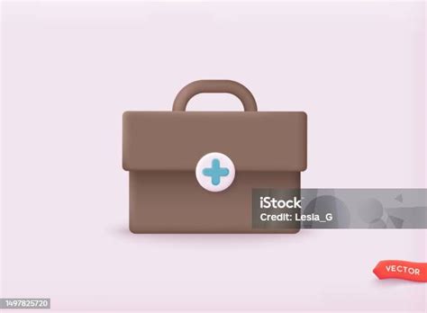 흰색 배경에 있는 응급 처치 상자의 벡터 그림 3d 웹 벡터 일러스트레이션 가방에 대한 스톡 벡터 아트 및 기타 이미지 가방 개념 건강 진단 Istock