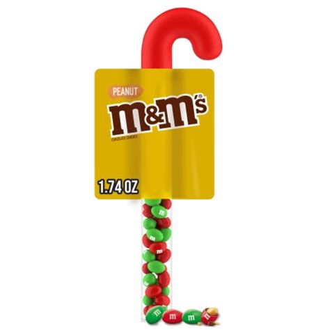 Mandms Holiday Peanut Milk Chocolate Christmas Candy Cane Tube 174 Oz