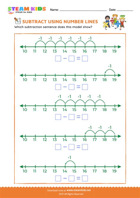 Free Math Worksheet Subtract Using Number Lines Worksheet 10