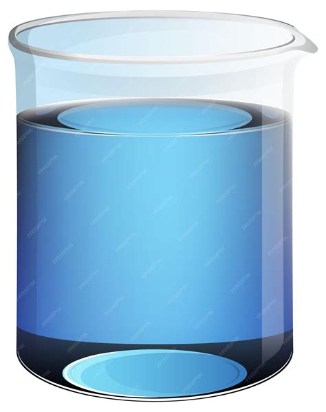 Premium Vector Blue Liquid In Clear Beaker Illustration