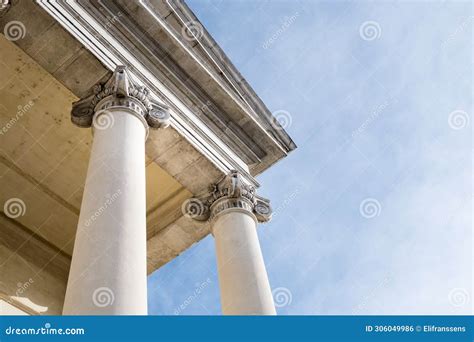 Facade Of A Neoclassical Cathedral With Dome And Arches Royalty Free