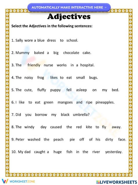 Adjectives Online Exercise For Grade 2 Worksheets Library
