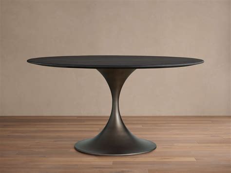 Saint Germain Round Wood Dining Table With Launette Base Arhaus