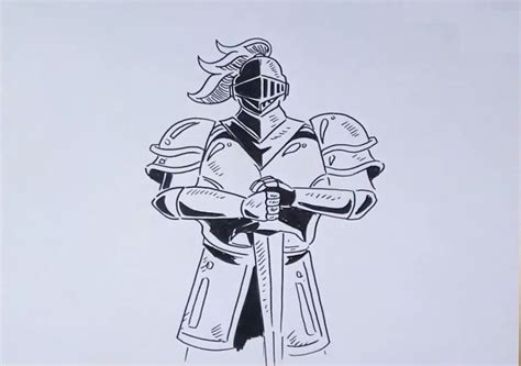 How To Draw A Knight For Beginners Step By Step Knight Drawing