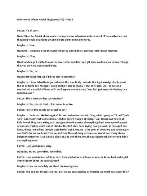 Transcript Patrick Magliocco Part 2 Pdf