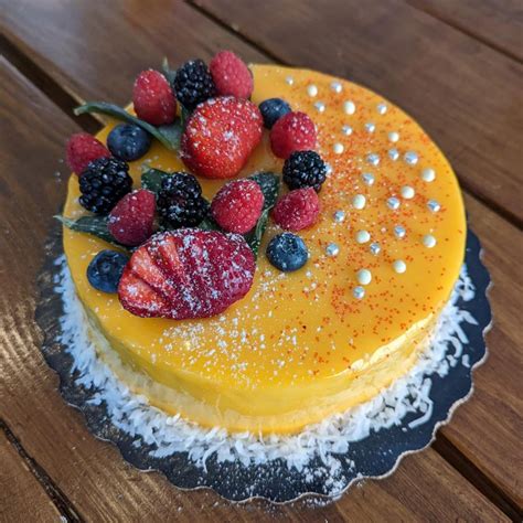 Passion Fruit Raspberry Cake Café Madelaine