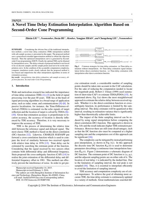 Pdf A Novel Time Delay Estimation Interpolation Algorithm Based On