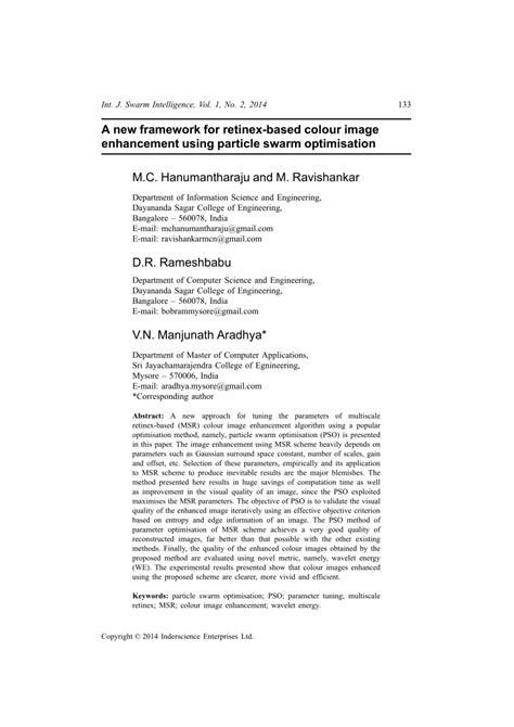 Pdf A New Framework For Retinex Based Colour Image Enhancement Using