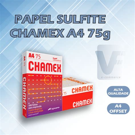 Papel Sulfite Branco Chamex A4 75g Resma 500 Folhas Shopee Brasil