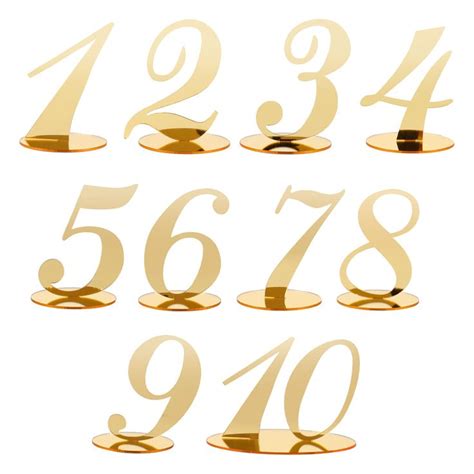 Table Numbers With Stands Holders Elegant Acrylic Table Numbers Gold