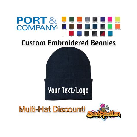 Custom Embroidered Beanies Personalized Hats Custom Business Logo
