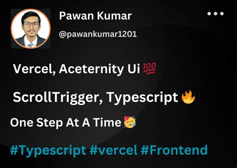 Pawan Kumar On Linkedin Aceternityui Vercel Javascript Typescript Softwareengineering