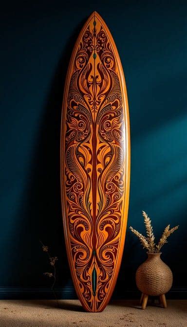 Free Polynesian Surfboard Art Image Surfboard Polynesian Wooden