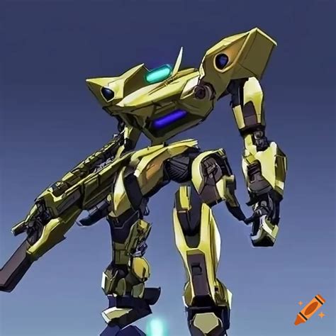 Detailed Light Mech In Code Geass With Powerful And Athletic Design On