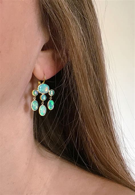 Dalben Australian Opal Yellow Gold Dangle Earrings At 1stdibs Opal