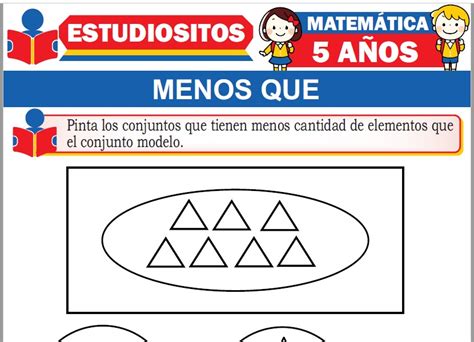 Menos Que Para Niños De Cinco Años Fichas Gratis 📚