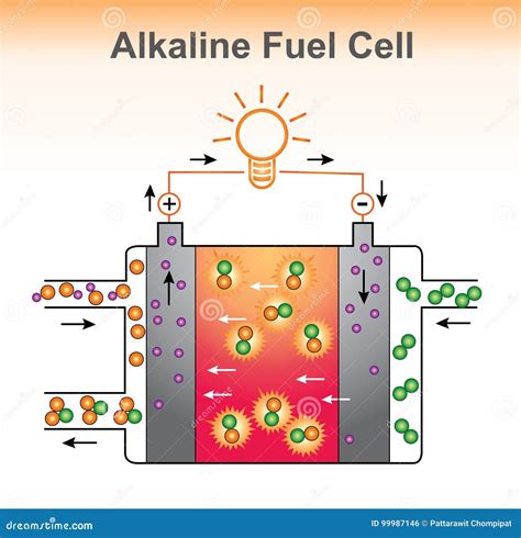 The Alkaline Fuel Cell Structure Stock Vector Illustration Of Flow