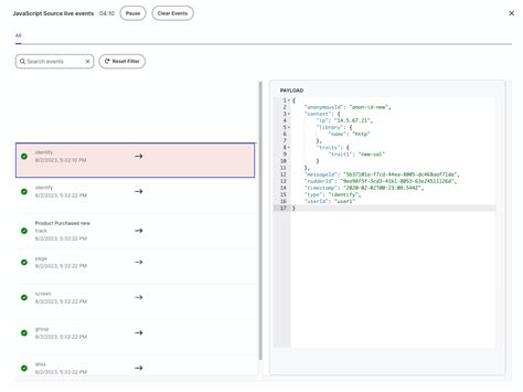 Live Events Rudderstack Docs