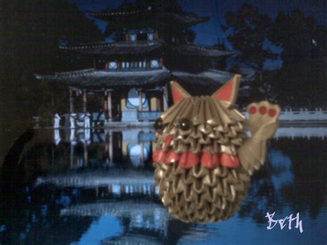3d Origami Lucky Cat By Bethsykarina On Deviantart
