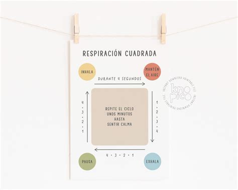 Square Breathing Poster Box Breathing Exercise Print Mindfulness