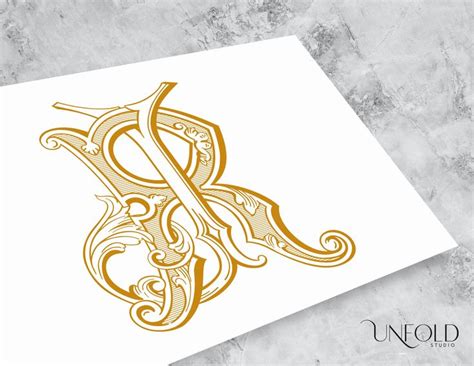 J And R Name Initials Vintage Monograms Wedding Monogram Duogram