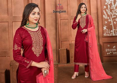 Panch Ratna Sangam Designer Zarkan Work Traditional Wear Dress Material