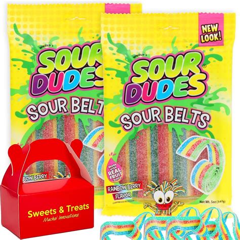 Sour Belt Candy Made W Real Fruit Rainbow Delicoius Chewy Tape Candy