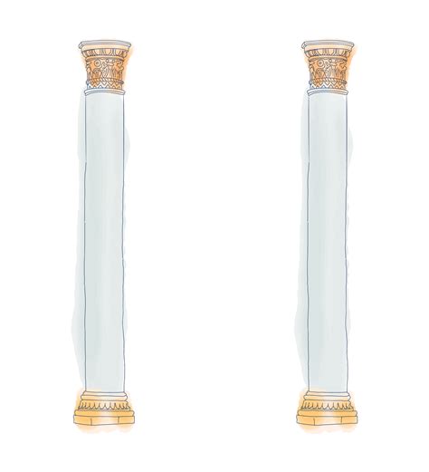 Stylized Doodle Column Doric Ionic Corinthian Columns Vector