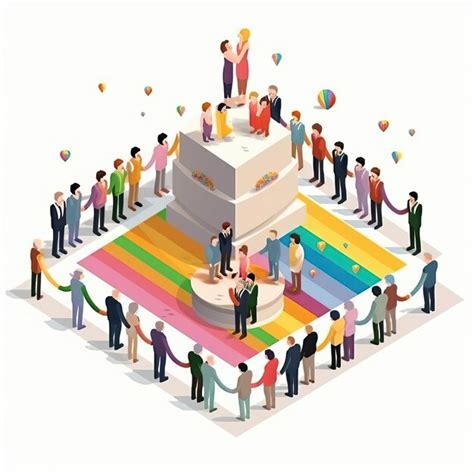 Premium Vector Isometric Vector Samesex Wedding On White Background