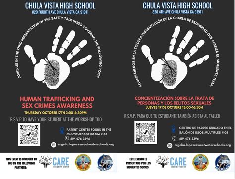 Human Trafficking And Sex Crime Awareness Chula Vista High School