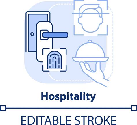 Hospitality Light Blue Concept Icon Biometric Technology Abstract Idea Thin Line Illustration