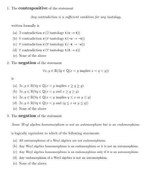 Solved 1 The Contrapositive Of The Statement Any