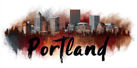 Portland Skyline Silhouette Design City Stock Illustrations 173 Portland Skyline Silhouette