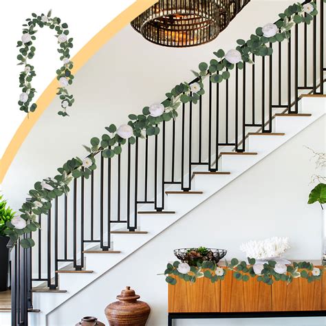 Artificial Eucalyptus Leaves Vines Decorative Greenery 2 Pack 200cm Long Each Plastic Faux