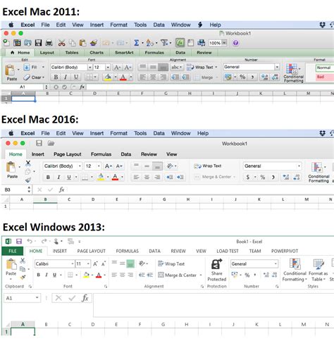 Differences Between Windows And Mac Excel 2013 Gaspanda