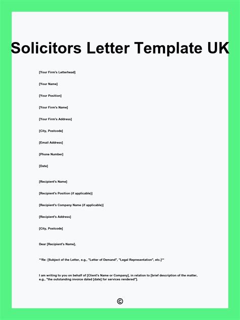 Solicitors Letter Template Uk