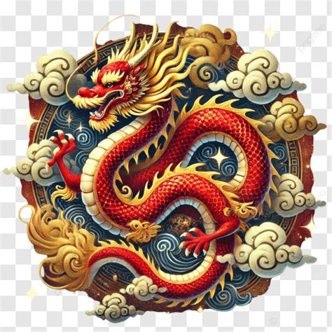 一條雄偉的中國龍 充滿活力的紅色和金色 雄偉的中國龍 閃閃發光png去背圖片素材免費下載，免摳圖設計圖案下載 Pngtree