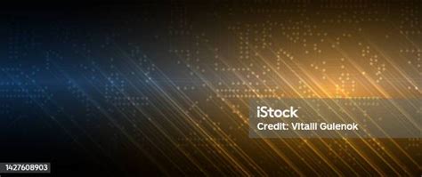 Bytes Of Binary Code Run Through Network Abstract Futuristic Technology Syberspace Stock