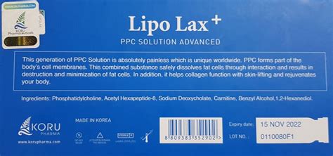 Lipo Lax Fat Dissolving Solution 10ml One Stop Health And Fitness Shop