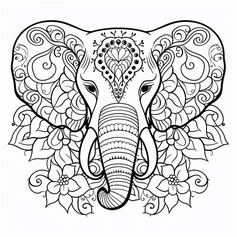 Elephant Mandala Coloring Coloring Pages