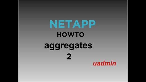 Netapp Howto Aggregates Part2 Cli Youtube