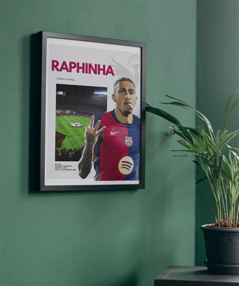 Raphinha Poster Cartoon Barcelona Poster La Liga Poster Sports Poster