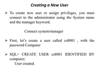 Lecture Notes Unit4 Chapter13 Users Roles And Privileges Pdf