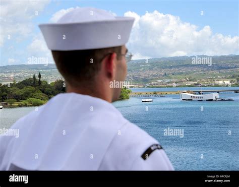 A Sailor From Assault Craft Unit 5 Mans The Rail Aboard Uss Rushmore
