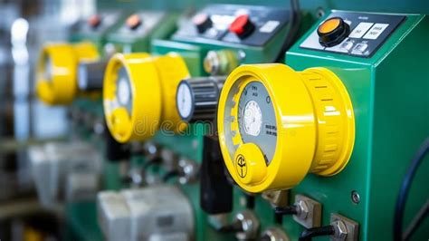 Industrial Control Panel Buttons Close Up Machinery Production