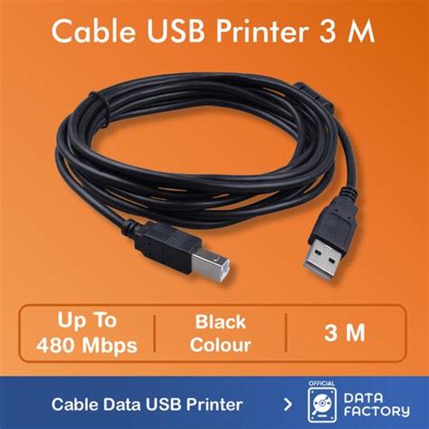 Jual Printer Cable 3m Black Kabel Printer 3 Meter Usb 2 0 Hitam
