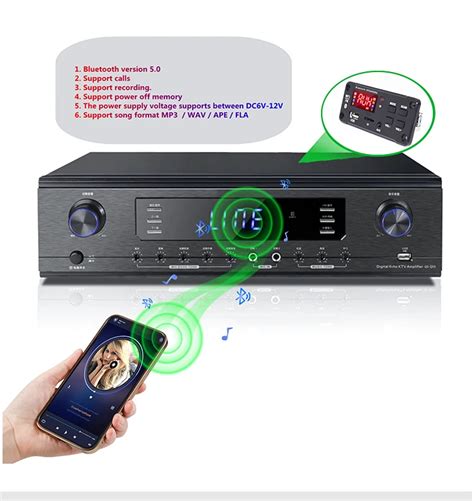 80w Amplifier Bass Decoder Board 240w Amplifier Stereo Mp3 Decoding 12v Mp3 Player Blue Tooth5