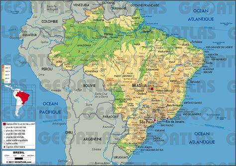 Carte Du Brésil Plusieurs Cartes Du Pays En Amérique Du Sud