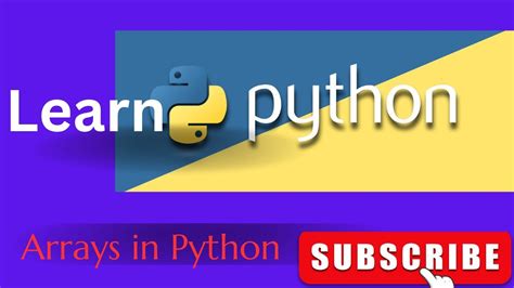 Learn Python Python Basics Tutorial 2 Arrays Youtube